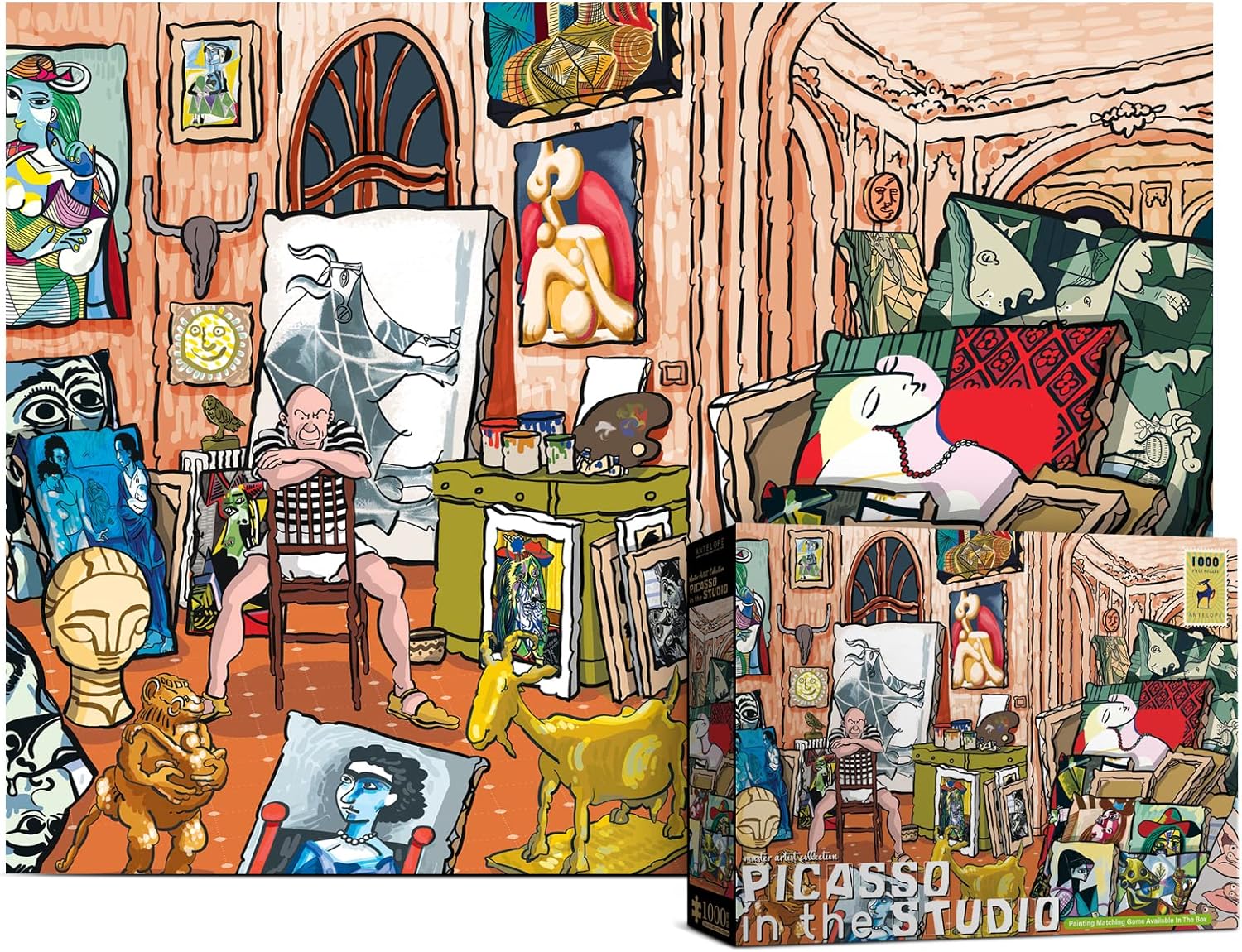 Pablo Picasso in the Studio Jigsaw Puzzle | EurekaPuzzles