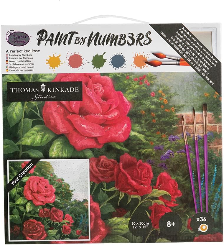 Paint Number Perfect Red Rose DIY Kit | EurekaPuzzles