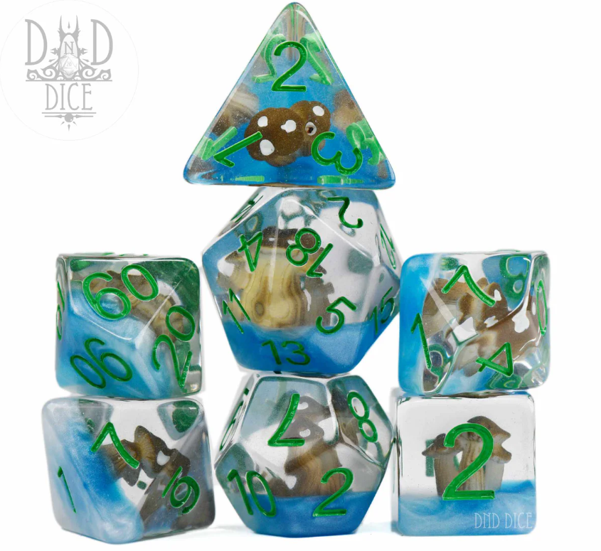 Fungal Fresh 7pc RPG Dice Set | EurekaPuzzles