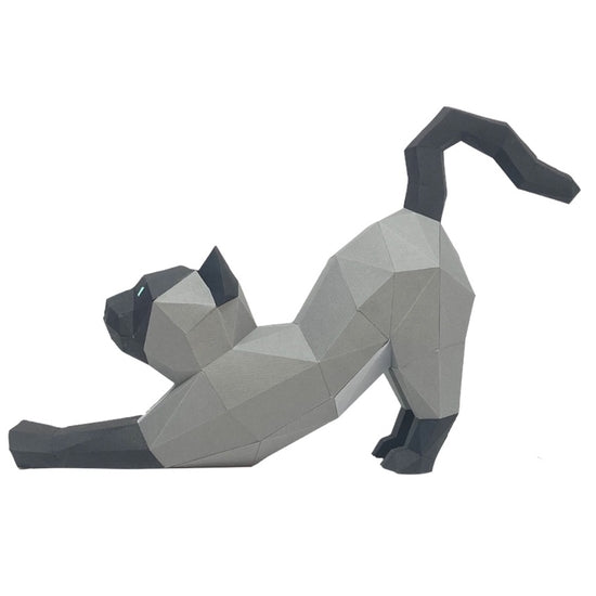 Cat Stretching Grey Model | EurekaPuzzles