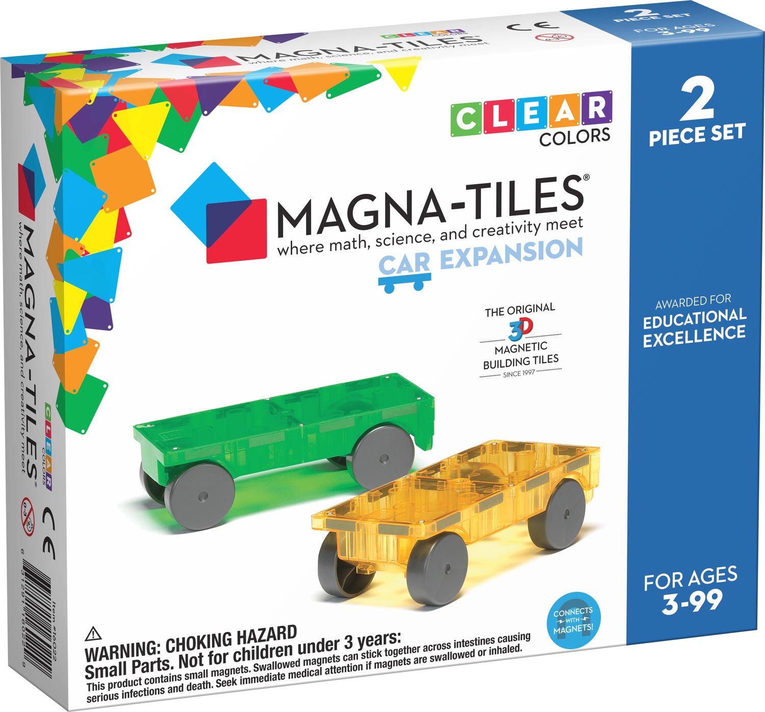Magna Tiles Cars - 2 Piece Expansion Set | EurekaPuzzles