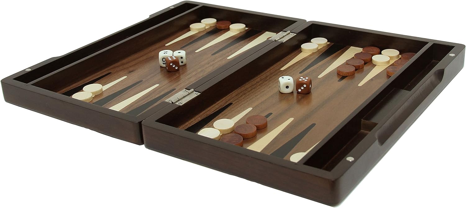 Backgammon Wooden Set 12" - Wood Expressions | EurekaPuzzles