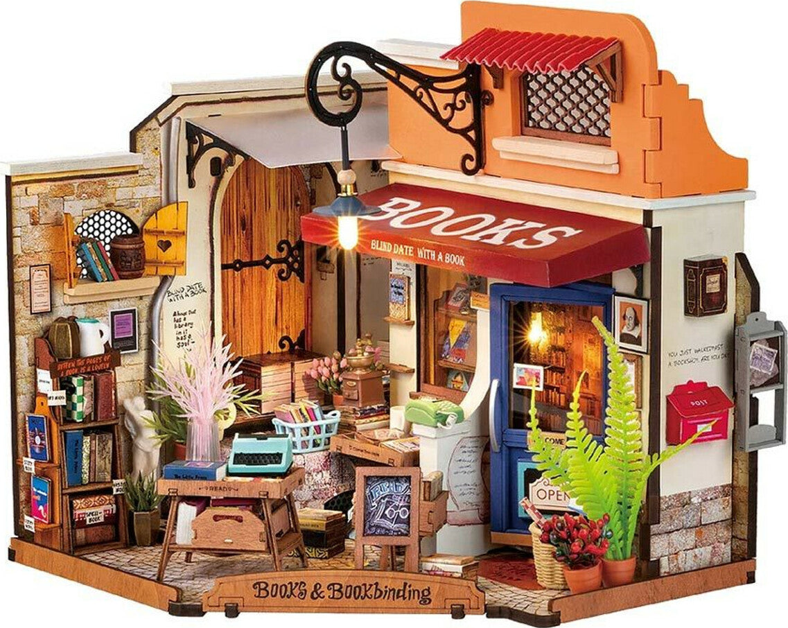 Robotime Corner Bookstore DIY Kit | EurekaPuzzles