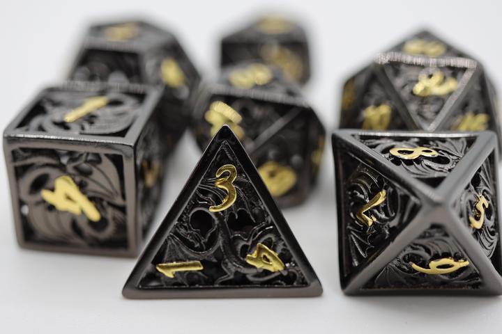 Hollow Night Dragon Metal RPG Dice Set | EurekaPuzzles