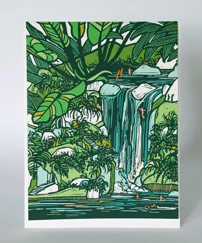 Tropical Waterfall Living Card | EurekaPuzzles