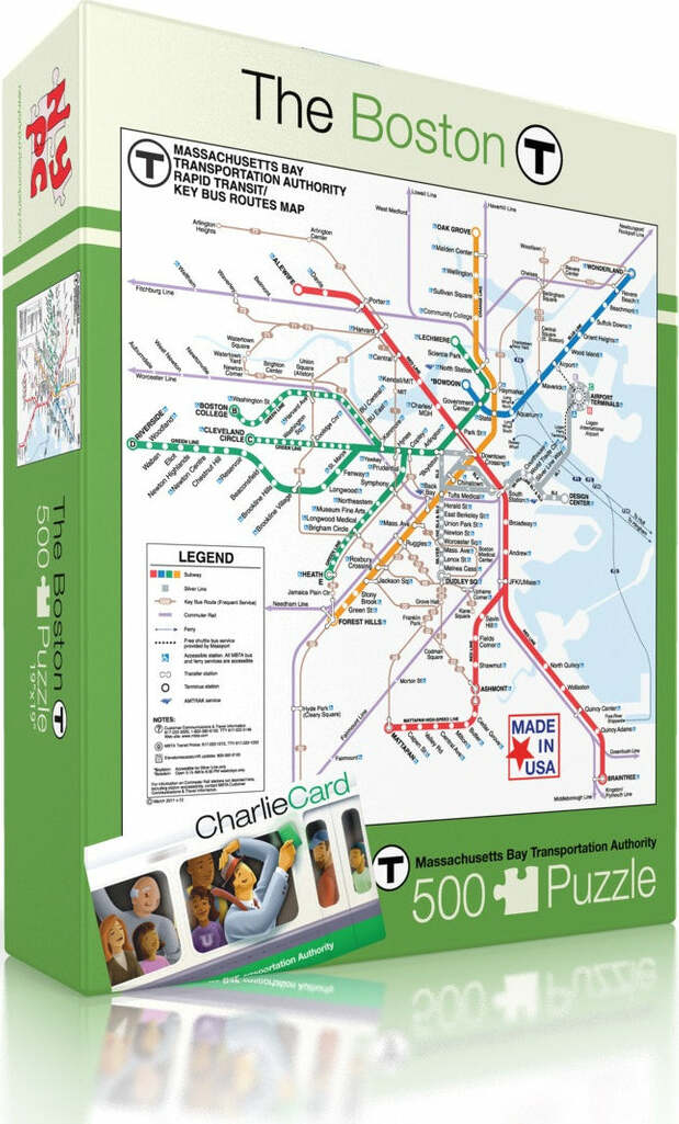 Boston T Map Puzzle (500pc) | EurekaPuzzles