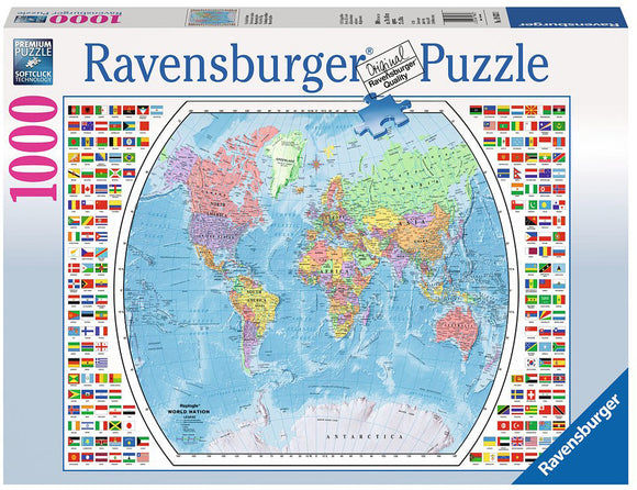 Ravensburger Political World Map Jigsaw Puzzle - 1000 Pcs | EurekaPuzzles