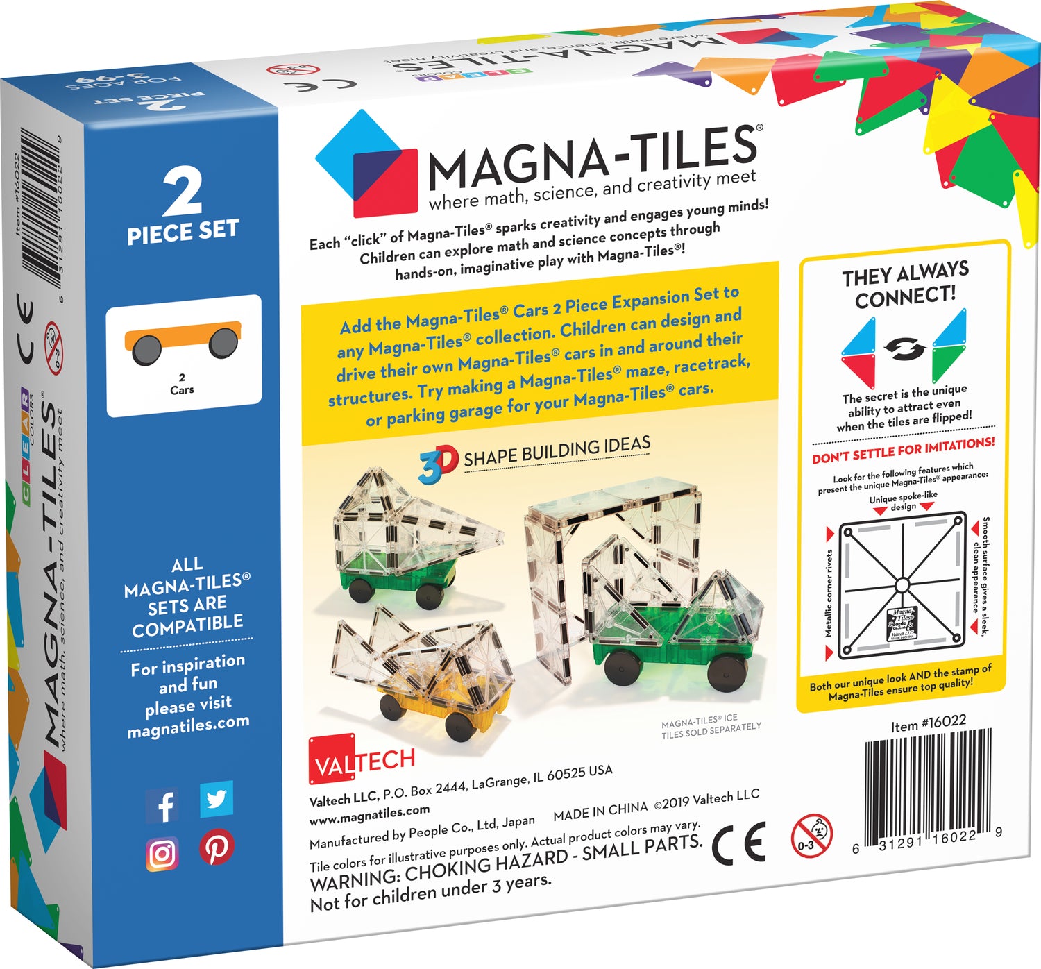 Magna Tiles Cars - 2 Piece Expansion Set | EurekaPuzzles