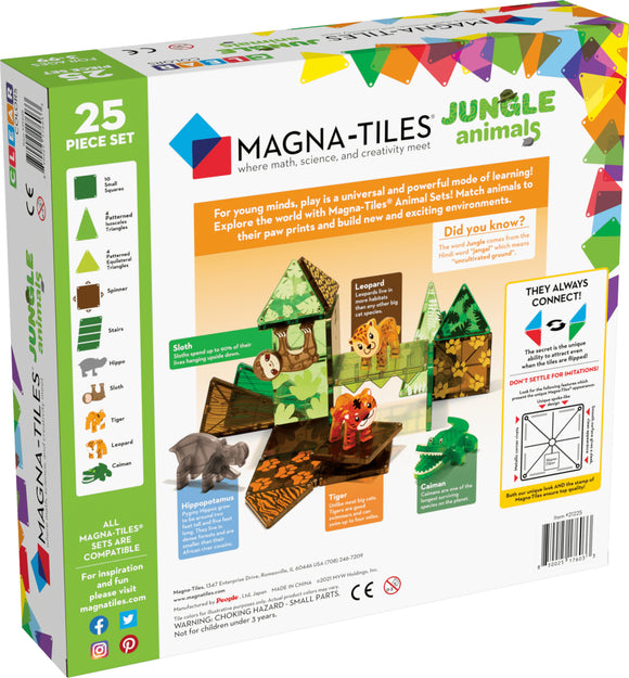 Jungle Animals Magna Tiles - 25 Piece Set | EurekaPuzzles